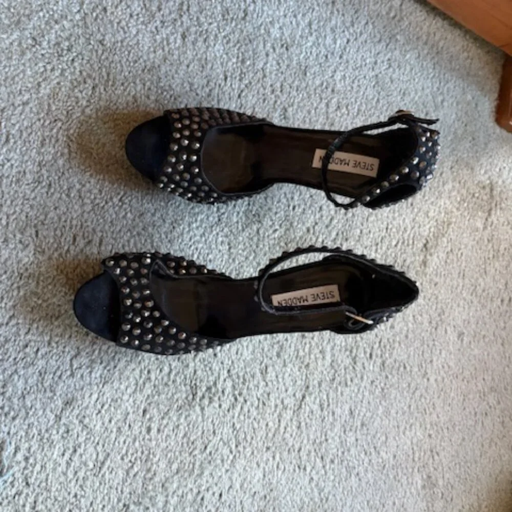 Steve Madden | Shoes | Steve Madden Studded Platform Heels With Ankle ...